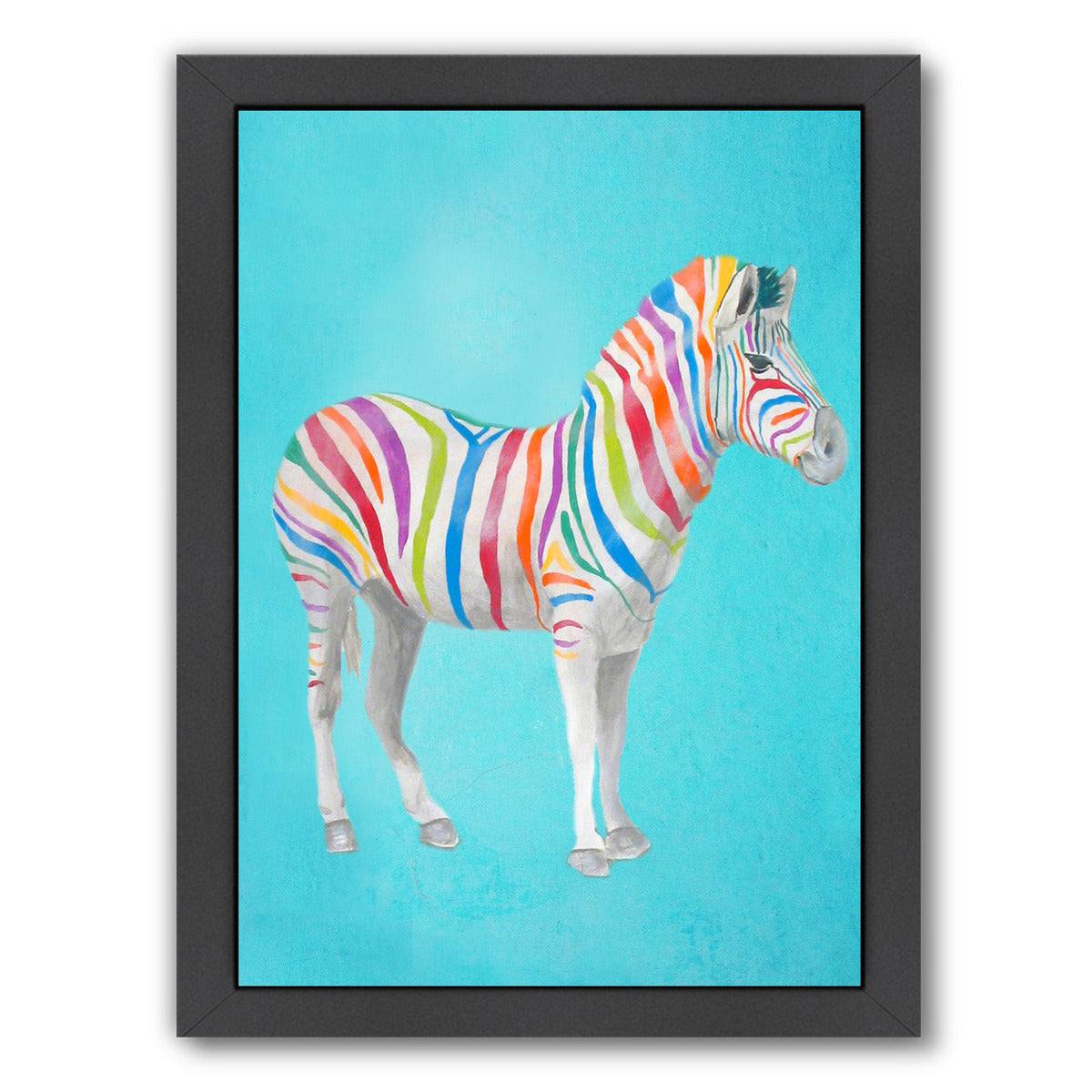 White Rainbow Zebra Print